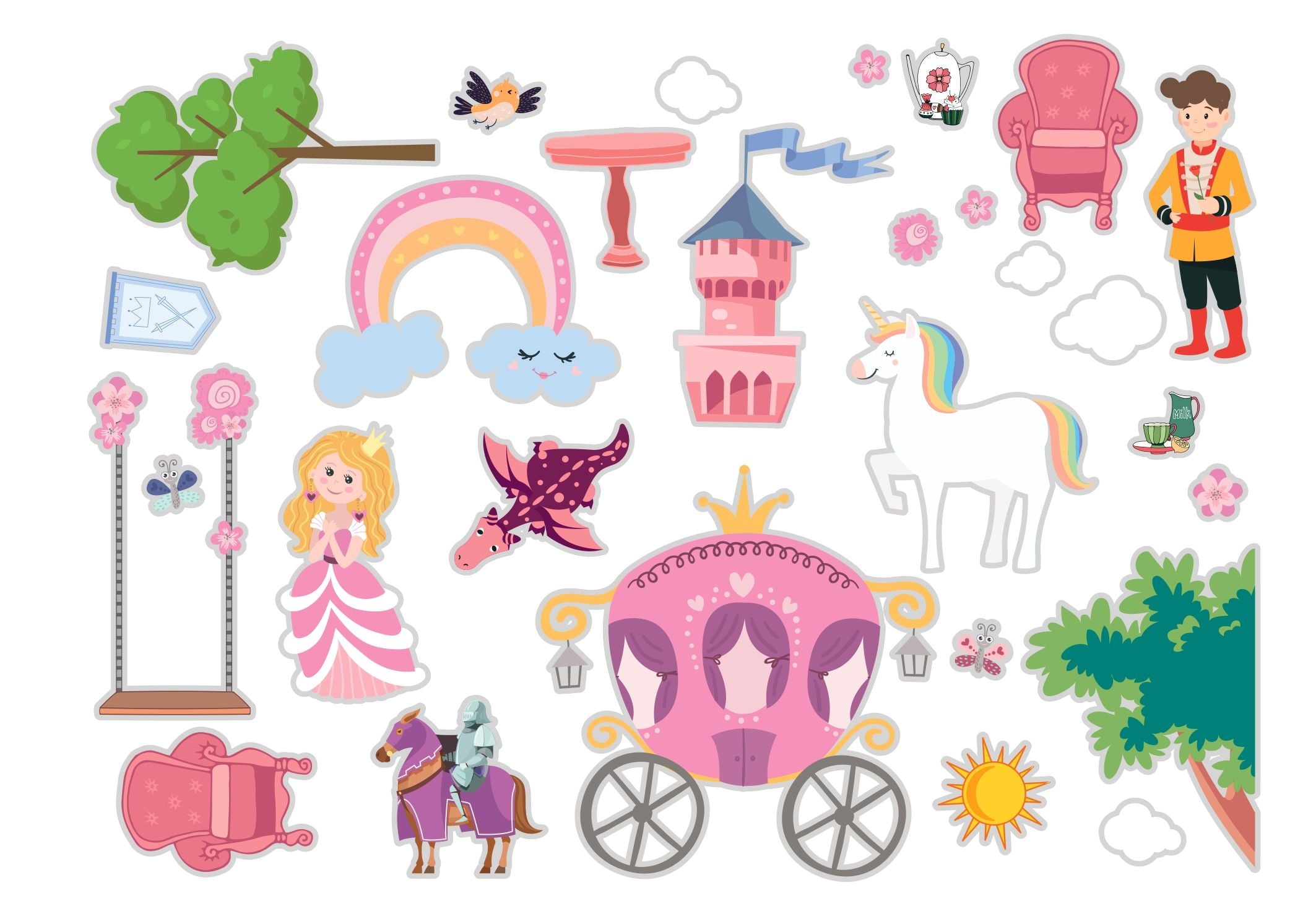 Újrafelhasználható matricák : Hercegnők és tündérek– Lerni.hu